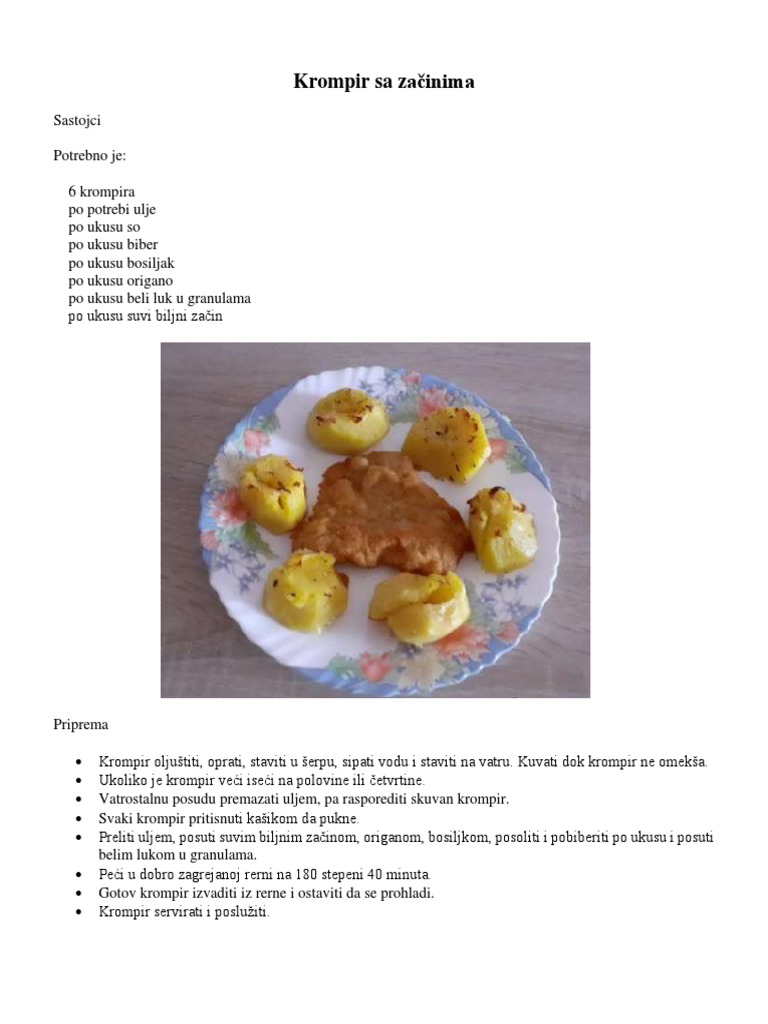 Krompir Sa Začinima | PDF