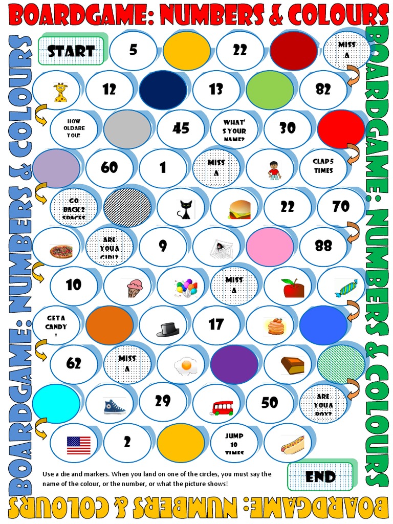 Numbers & Colors Board Game | PDF