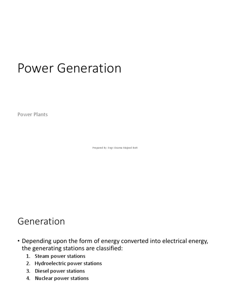 Lecture 7 | PDF | Power Station | Electricity Generation
