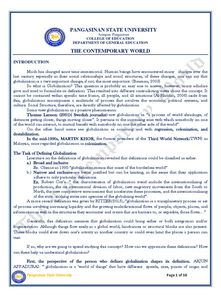 TCW Handout For Midterm | PDF | Human Migration | Immigration