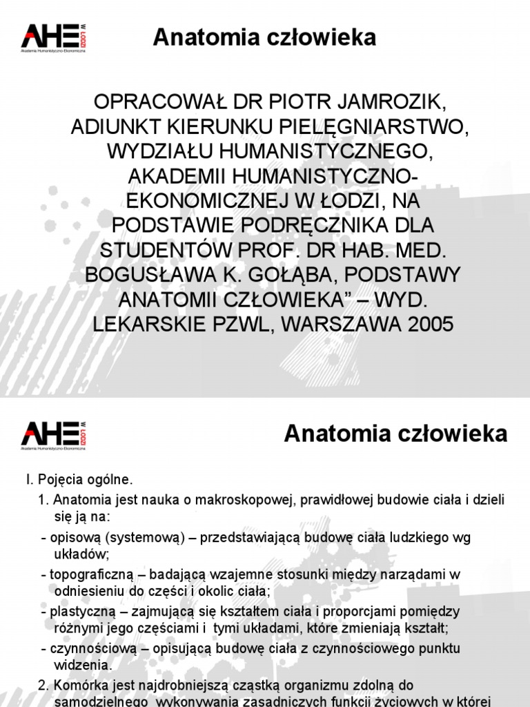 Anatomia Czå Owieka | PDF
