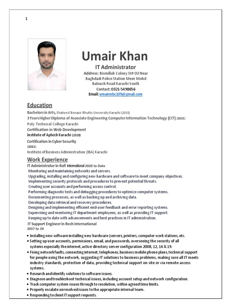 Resume Umair Khan | PDF | Computer Security | Security