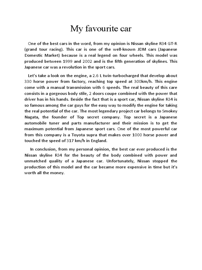 TEMA 6 - 21.10 - My Favourite Car | PDF