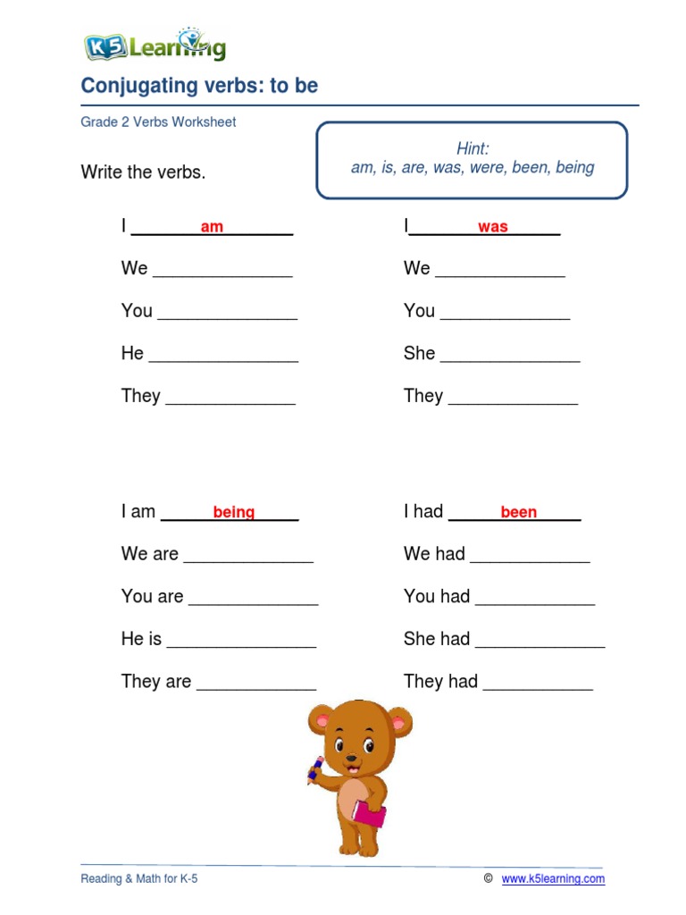 Grade 2 Conjugate Verb To Be | PDF | Career & Growth
