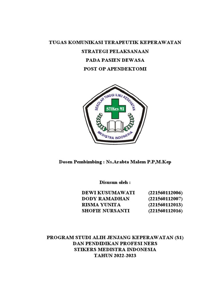 SP Post Op Apendektomi | PDF | Kesehatan Holistik