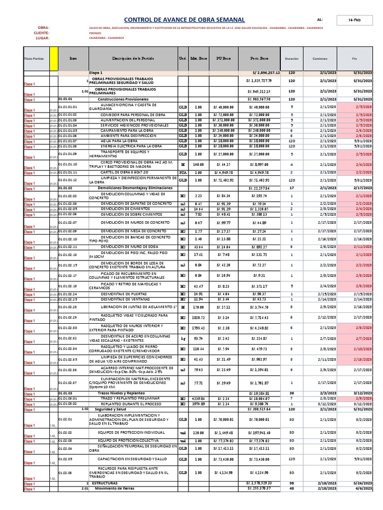 Metrados Por Etapas | PDF | edificio | Ingeniería estructural