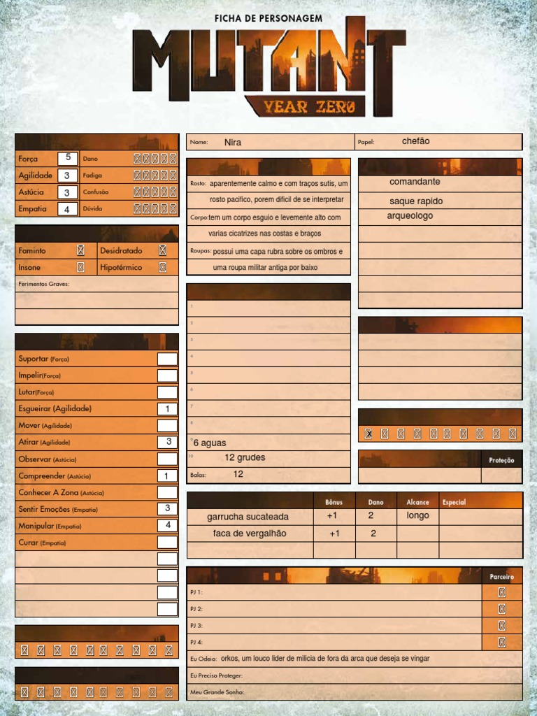 Ficha Mutant Ano Zero V2 | PDF