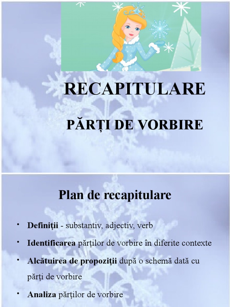 0 Anexa 2 Parti de Vorbire Recapitulare | PDF