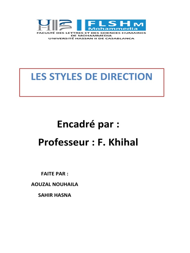 Styles de Direction | PDF | Direction | Business