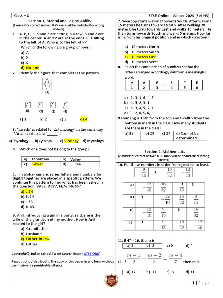 Class 8-Question Paper 2022 | PDF | Infection | Verb