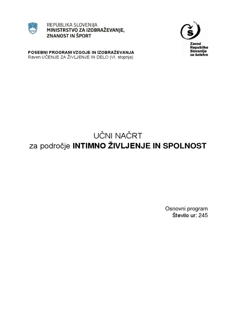 Intimno Ziv in Spolnost | PDF