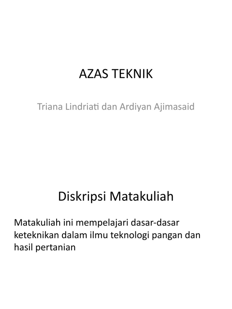 Azas Teknik: Triana Lindriati Dan Ardiyan Ajimasaid | PDF | Komputer
