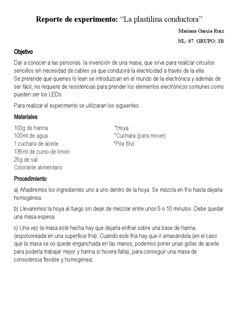 Reporte de Experimento | PDF