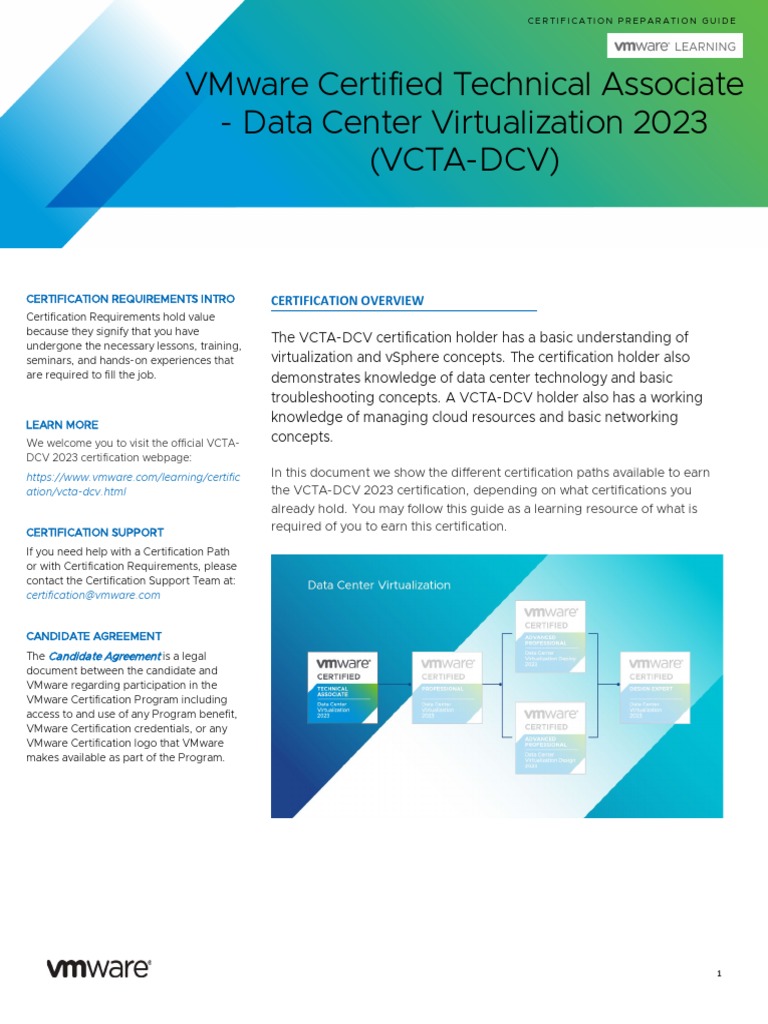 VMW VCTA DCV Certification Preparation | PDF | Certification | Subscription Business Model