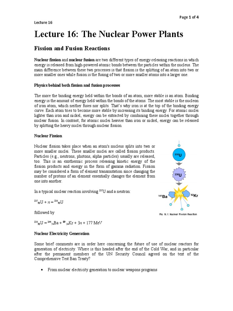 Lecture 16 - Nuclear Fission and Fussion | PDF | Nuclear Physics | Nuclear Fission