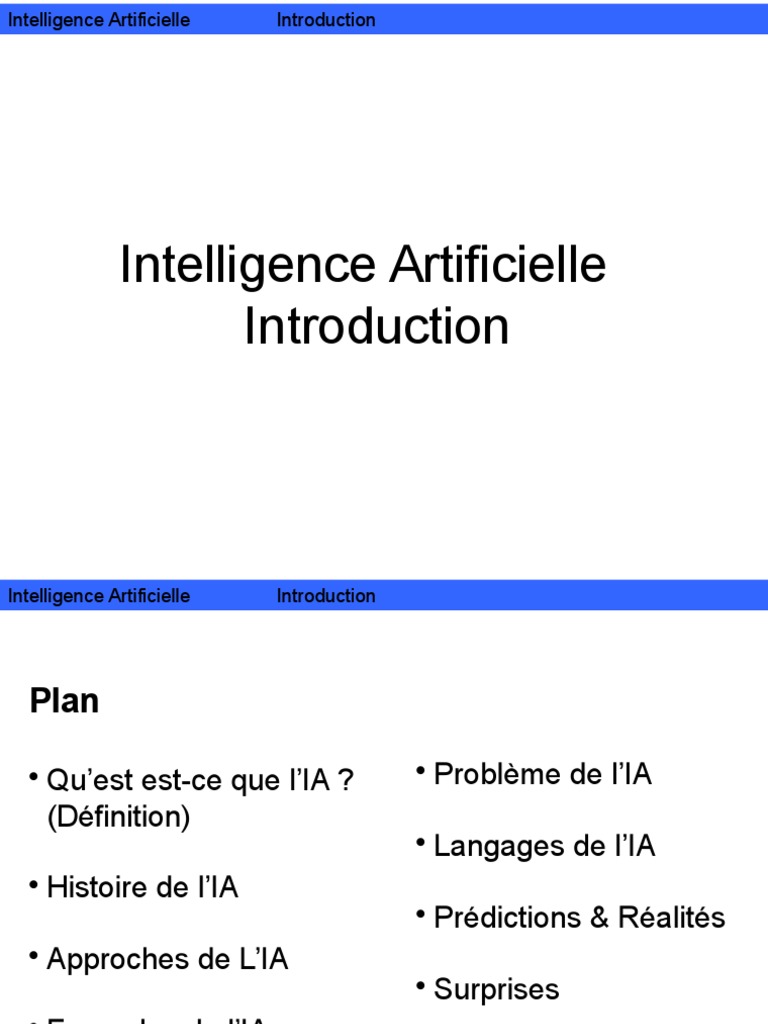 CH1 Introduction IA 2016 | PDF | Intelligence artificielle ...