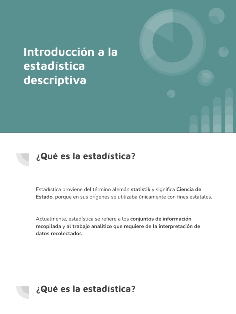 Introducción A La Estadística Descriptiva | PDF | Estadísticas | Estadísticas descriptivas