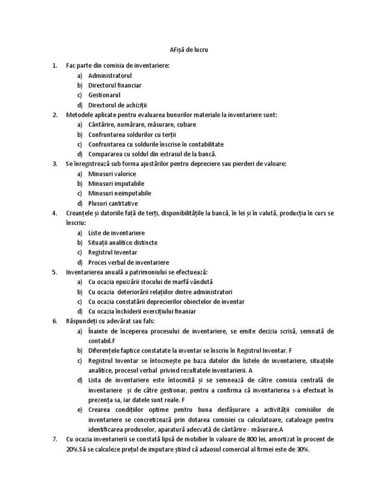 Fisa Inventariere | PDF