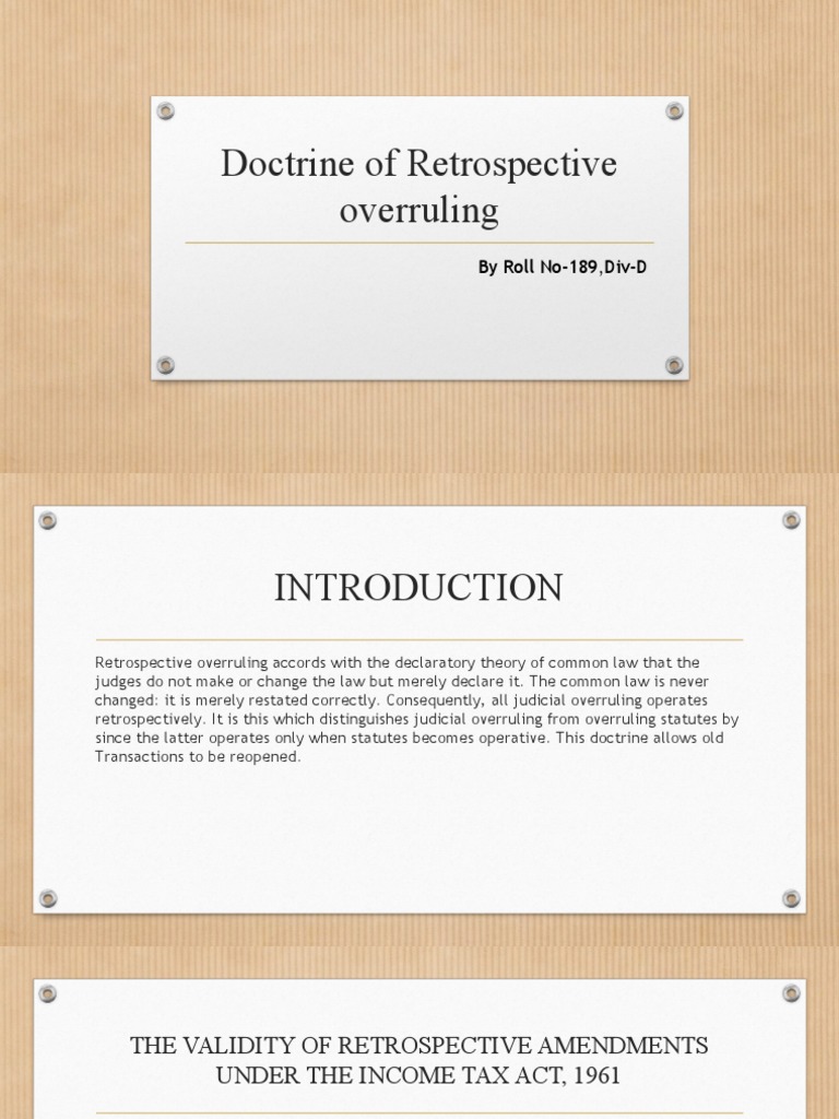 Retrospective Overruling in Law | PDF