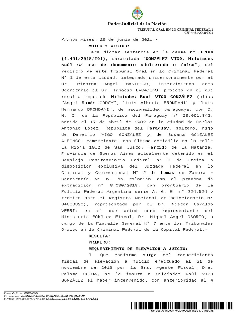 Fallo | PDF | Derecho penal | Fiscal