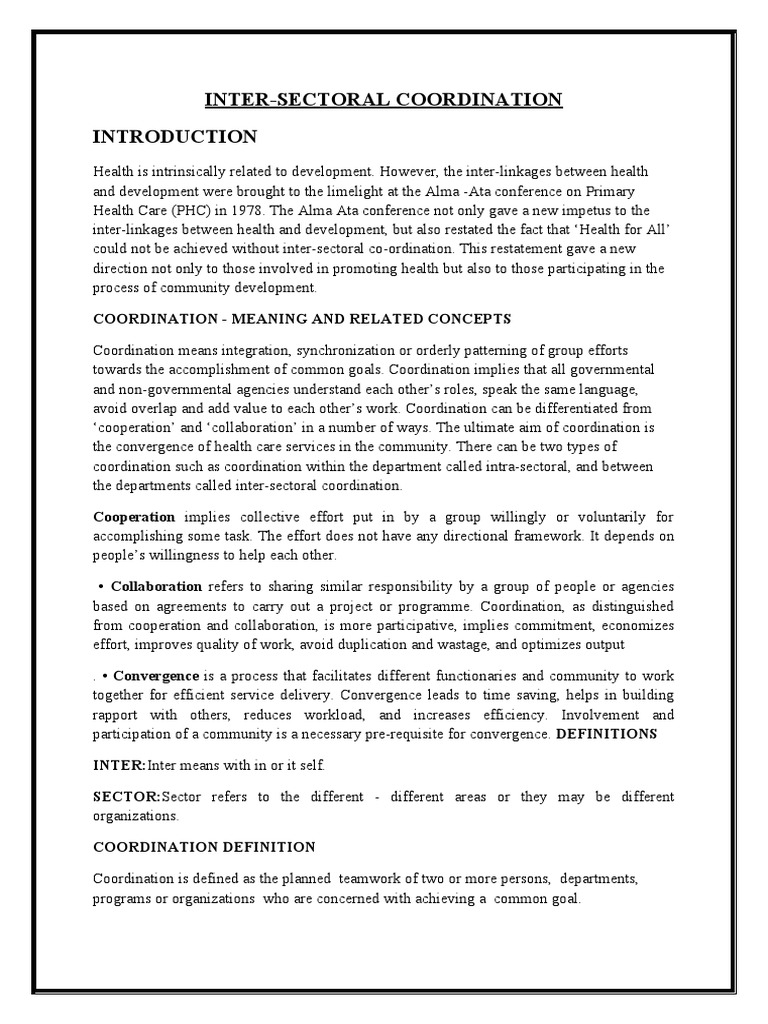 Intersectoral Co Ordination Semi-Ii | PDF | Health Care | Non ...