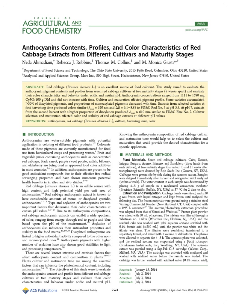 Ahmadiani2014 Anthocyanins Contents, Profiles, and Color ...