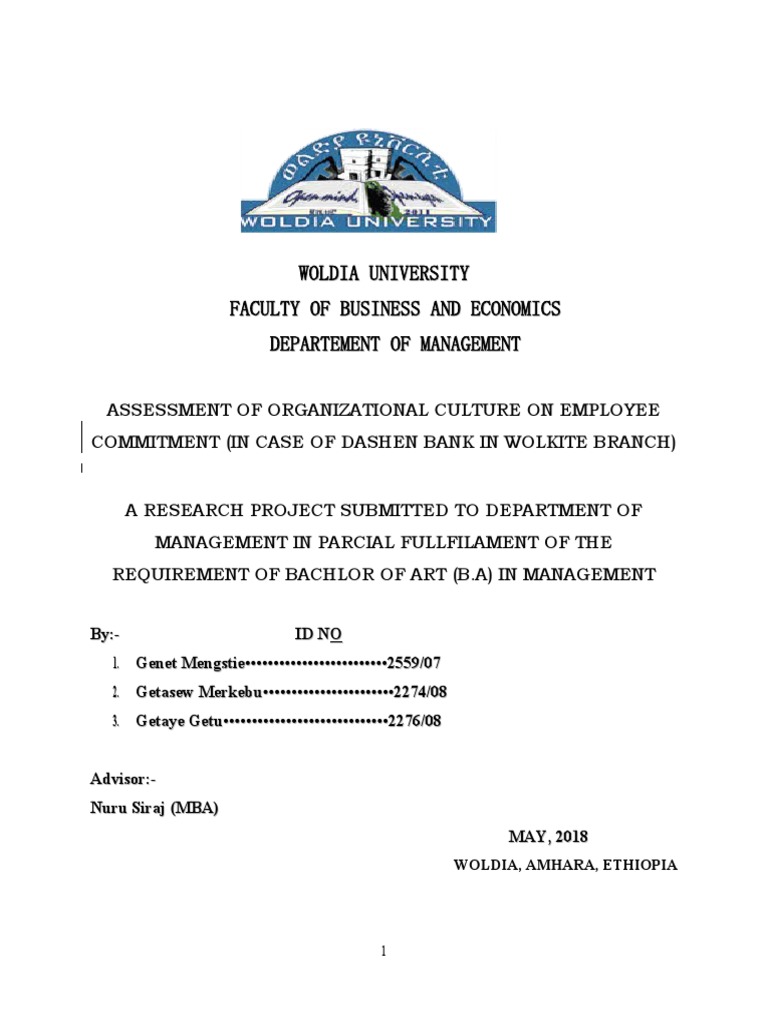 Woldia University Faculty of Business and Economics Departement of ...