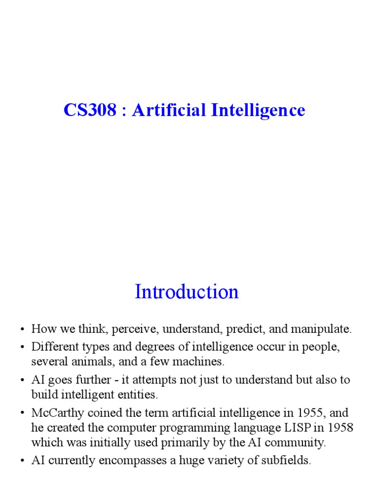 Ai Handout | Download Free PDF | Artificial Intelligence | Intelligence ...