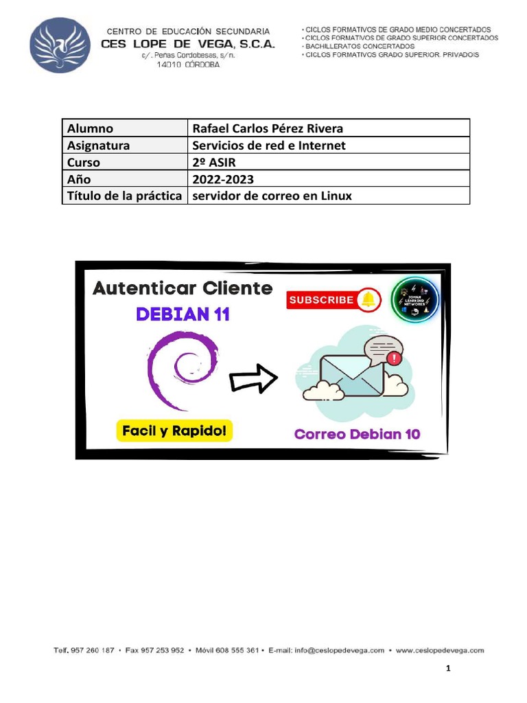 Servidor de Correo en Linux - Rafael Carlos Pérez Rivera | Descargar gratis PDF | Internet y web ...