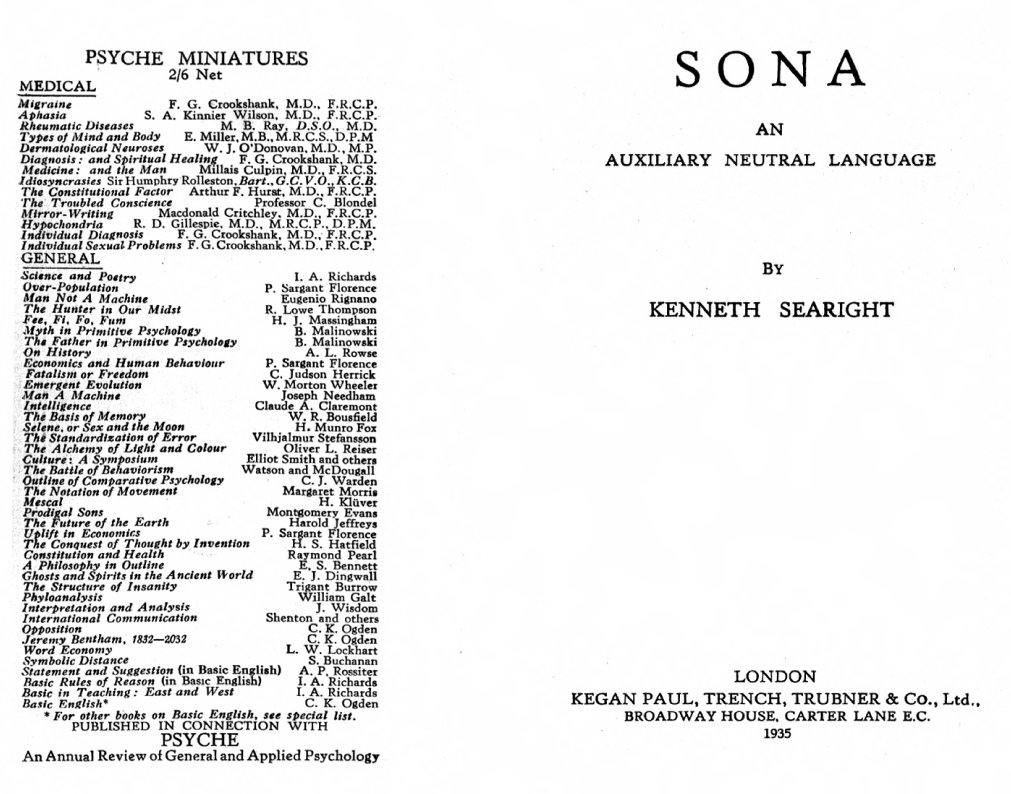 Sona An Auxiliary Neutral Language | PDF