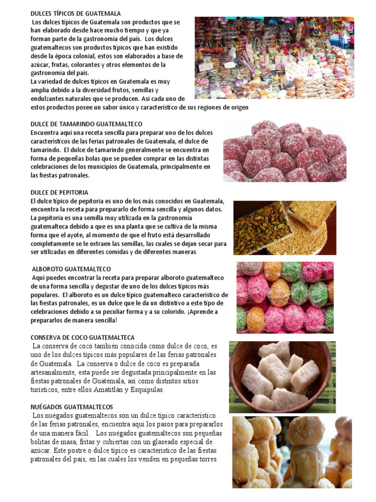 Dulces Típicos de Guatemala: Recetas y Variedades | PDF | Postres ...