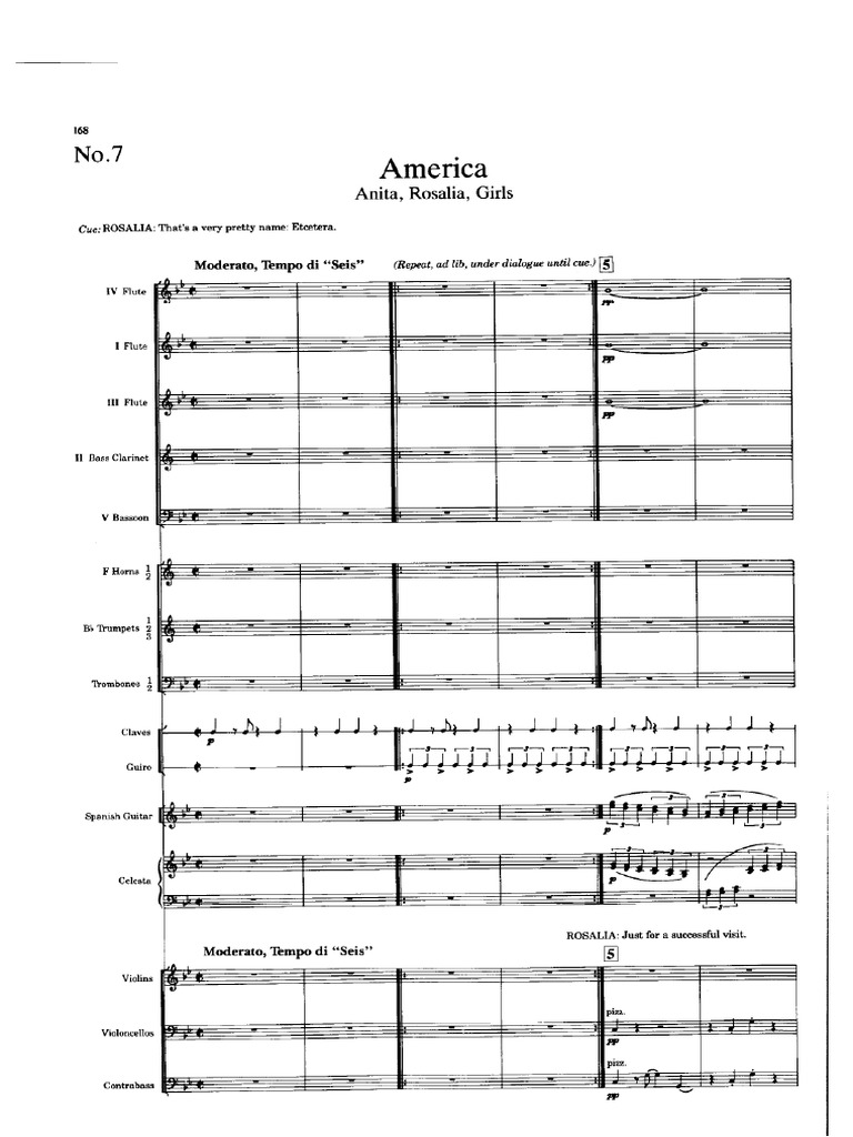 America - West Side Story Bernstein | PDF