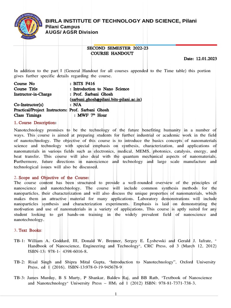 Bits F416 1808 | PDF | Nanotechnology | Microscope