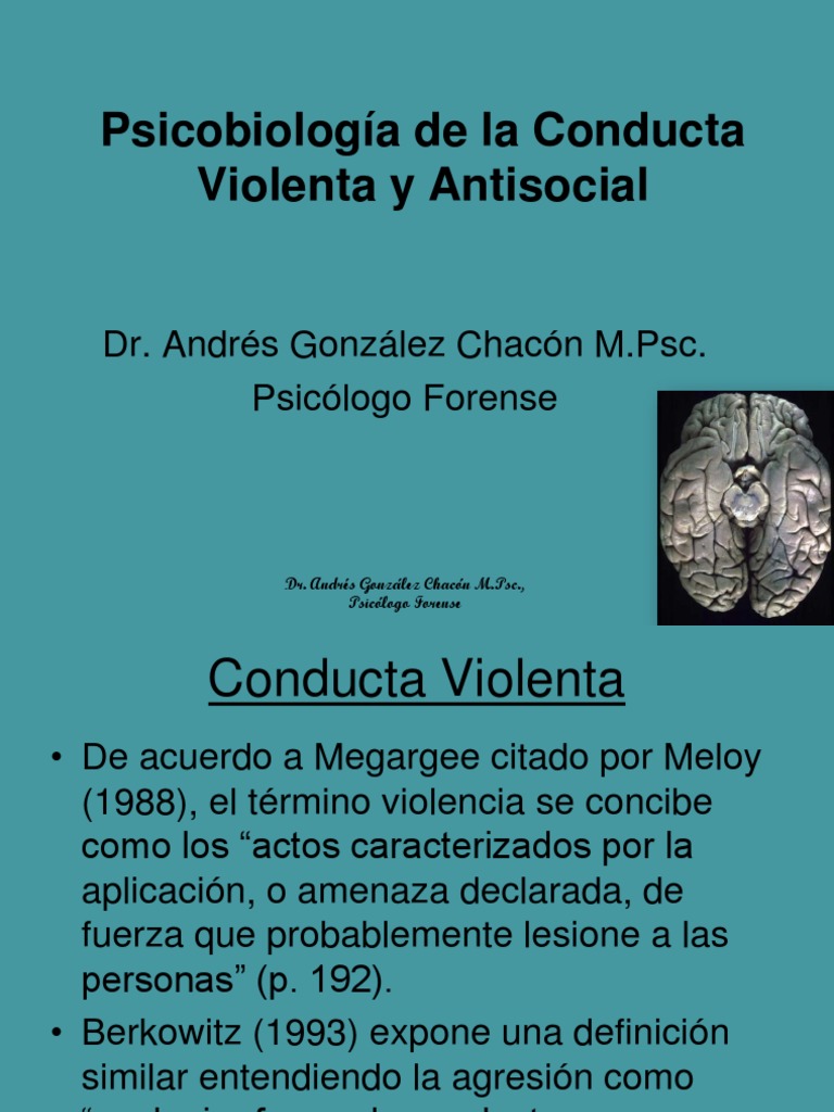 Psicobiología de La Conducta Violenta y Antisocial | PDF | Agresión | Violencia