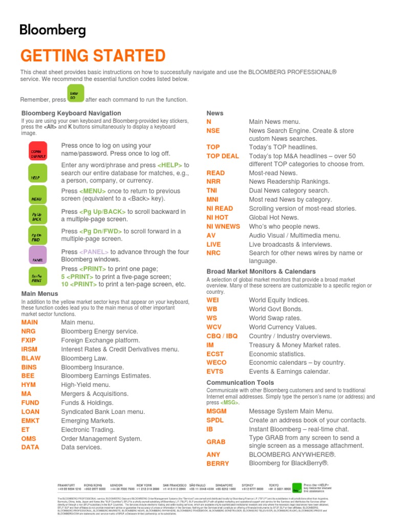 Bloomberg Command | PDF | Bonds (Finance) | Computing