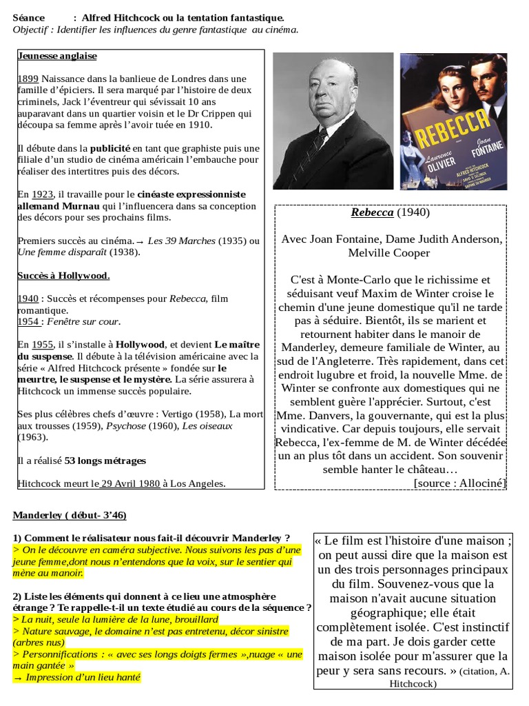 Rebecca Correction | PDF | Alfred Hitchcock