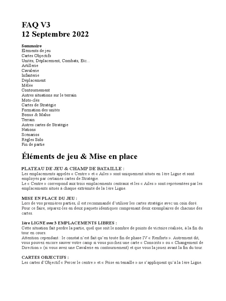 FAQ Empereur 180922 1 | PDF | Artillerie | Cavalerie