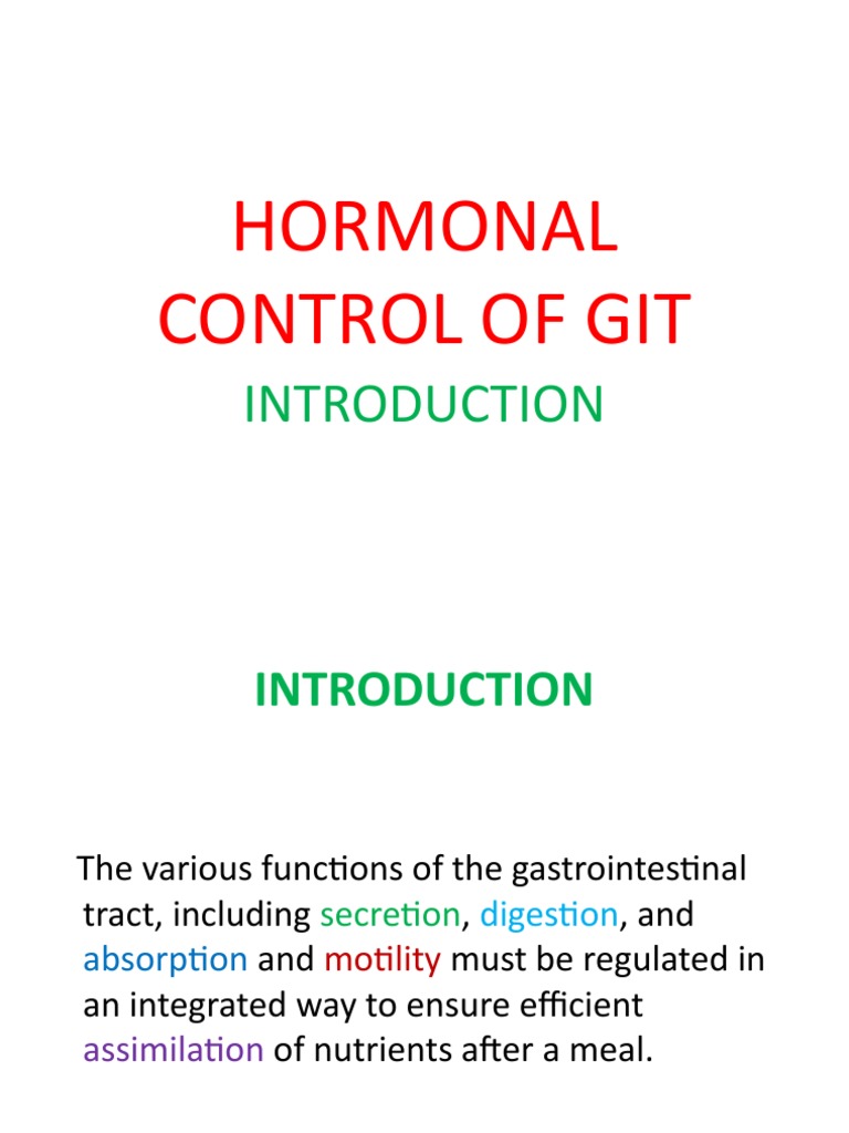 Hormonal Control of Git | PDF | Gastrointestinal Tract | Stomach