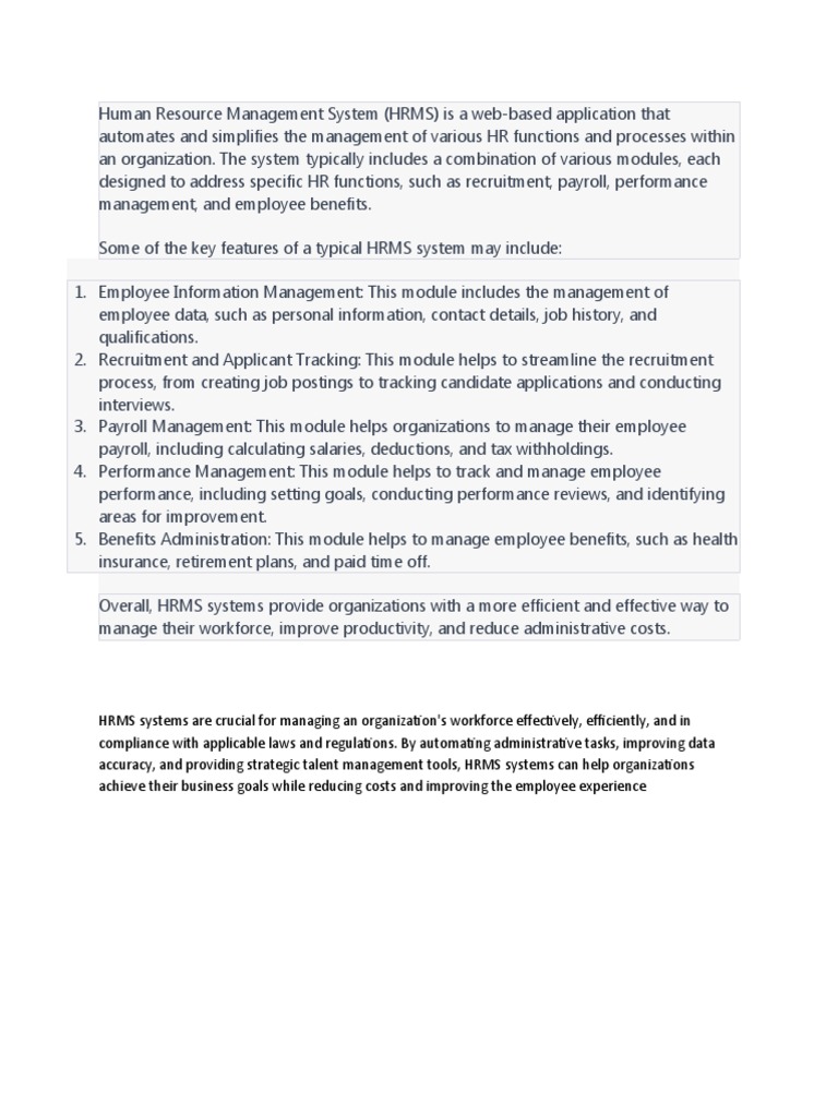 HRMS Features for Effective Workforce Management | PDF | Business