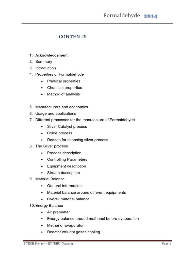 4 Properties of Formaldehyde | Download Free PDF | Methanol | Formaldehyde