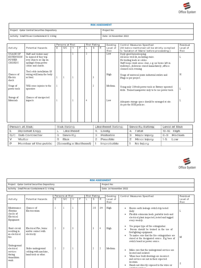 Ras - Small Power - QCSD - Rev 0 | PDF | Noise | Risk