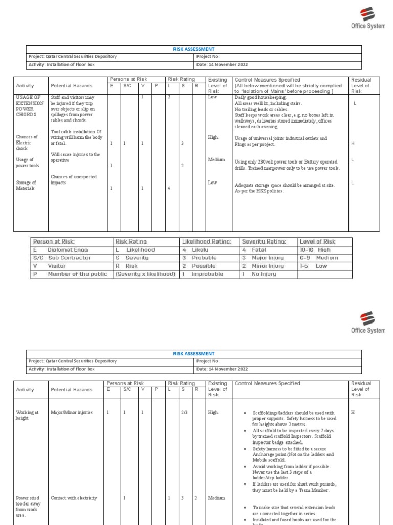 Ra - Floor Box Ins - QCSD - Rev 0 | PDF | Manufactured Goods | Safety