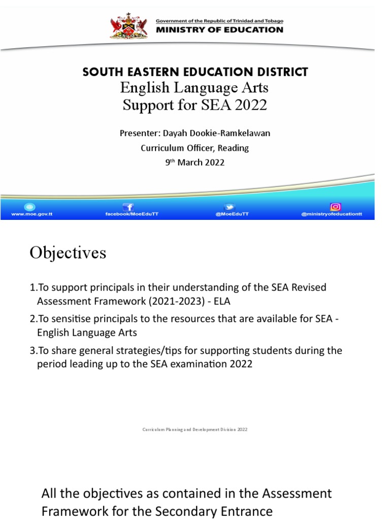 ELA Support for SEA 2022 Presentation | PDF | Reading Comprehension ...