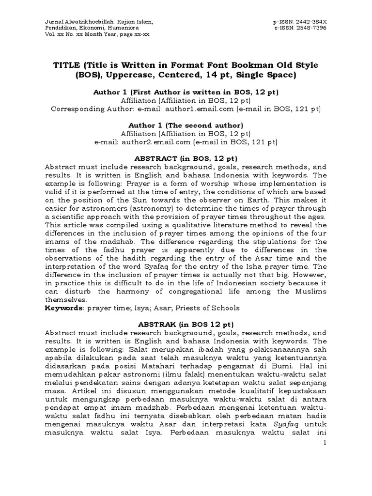 Template Jurnal Alwatzikubillah IAIS 2023 | PDF | Abrahamic Religions ...