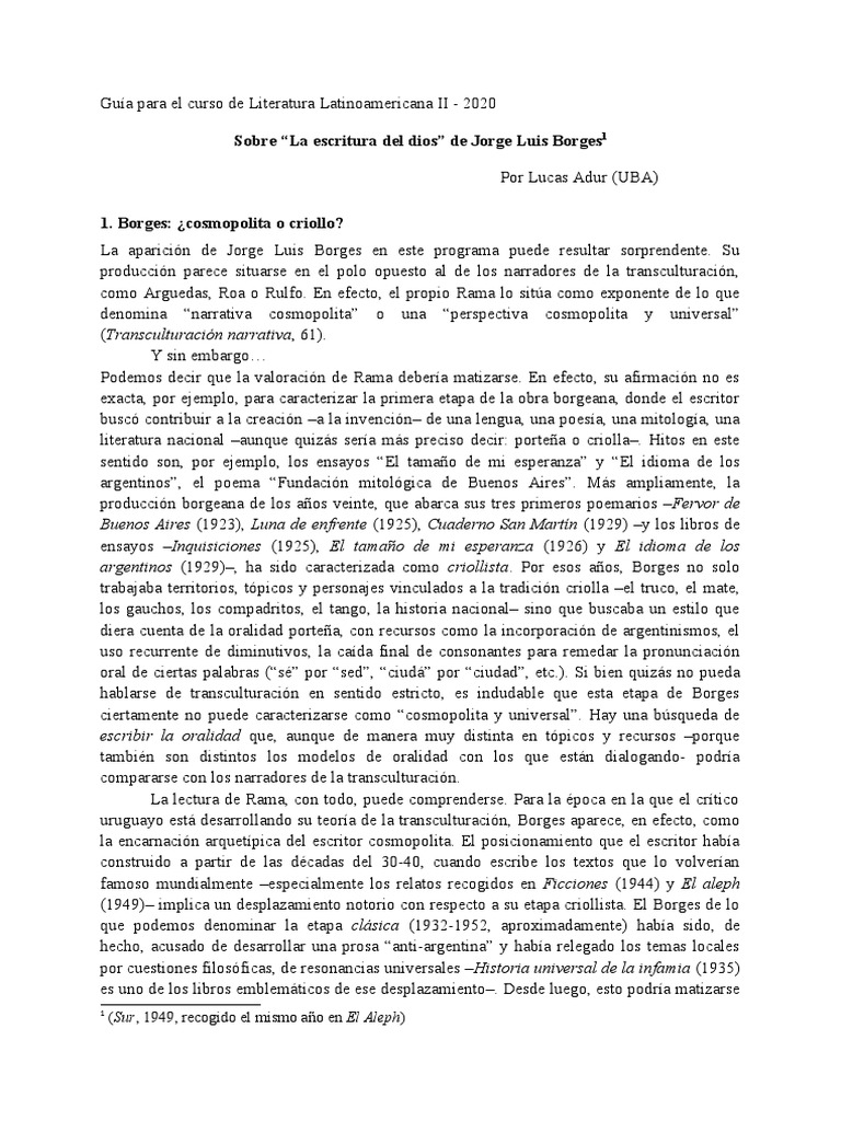 Guía 2020 Borges | PDF | Escritores | Civilización maya