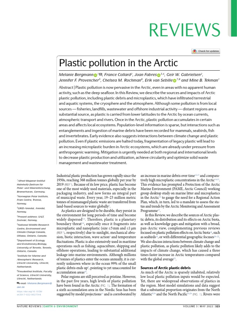 Reviews: Plastic Pollution in The Arctic | PDF | Arctic Ocean | Oceans