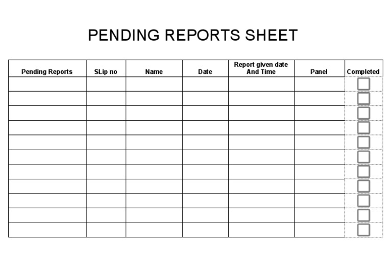 Pending Sheets | PDF