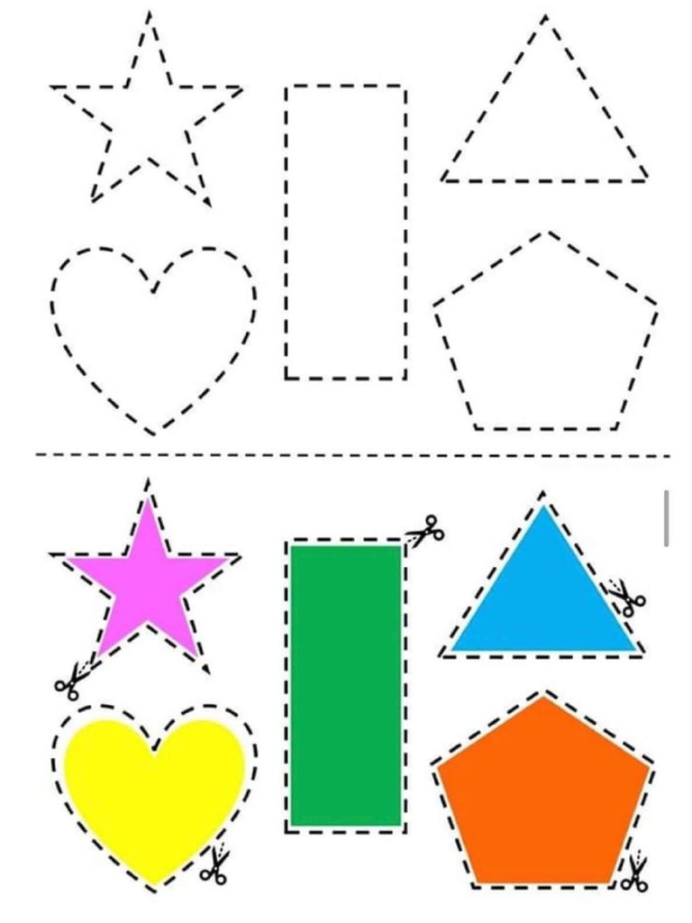 Cuaderno Fichas Recortar Pegar Figuras 01 | PDF