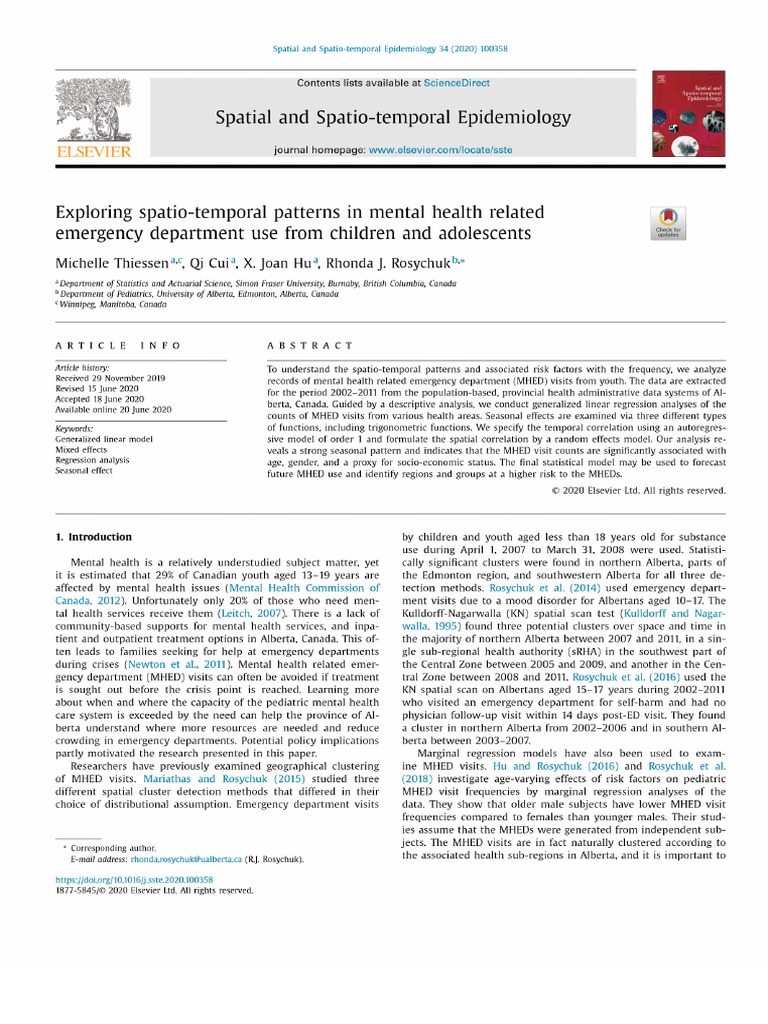 Exploring Spatio Temporal Patterns In Mental Health Related Emergency