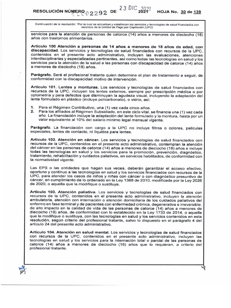 Resolución No. 2292 de 2021-30 | PDF
